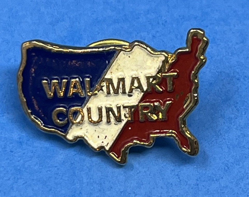 Walmart Country Lapel Pin Patriotic Red White Blue USA America Shape | eBay