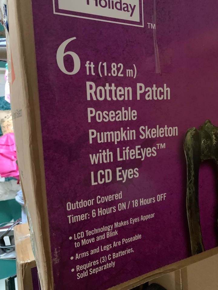 Rotten Patch Poseable Jack O Lantern Pumpkin Skeleton LED 6ft 2022 | eBay