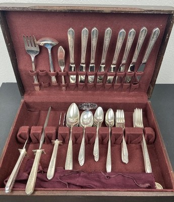 1939 Oneida Nobility Plate Flatware, Royal Rose Pattern, 62 Pieces | eBay