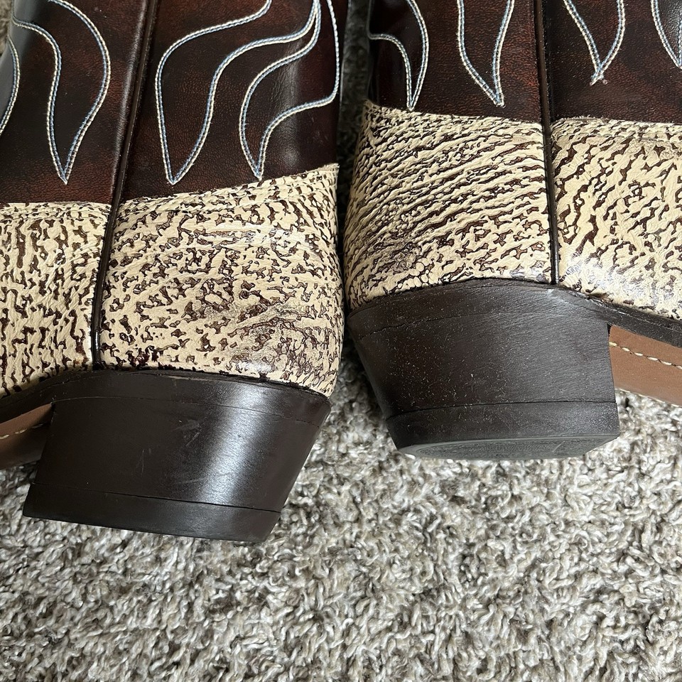 Rodeo Texas Boot Co Men’s Cowboy Boots Exotic Leather USA Made Size 8.5 ...
