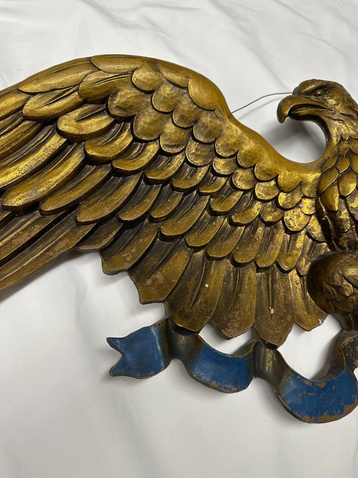 Old Vintage Antique 1958 USA made Syroco Eagle Patriotic Wall Plaque ...