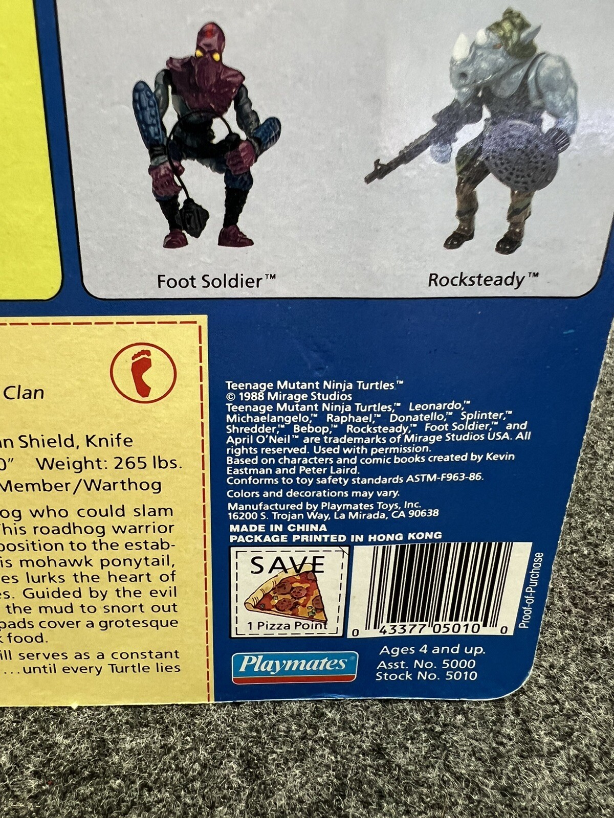 Playmates 1988 10 Back TMNT Bebop Shell Drill Weapon, Unpunched, Pink ...