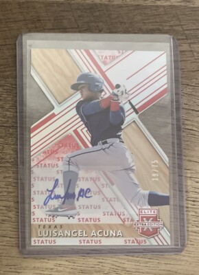 2019 Panini Elite Extra Edition Luisangel Acuna Status Red Die-Cut Auto ...