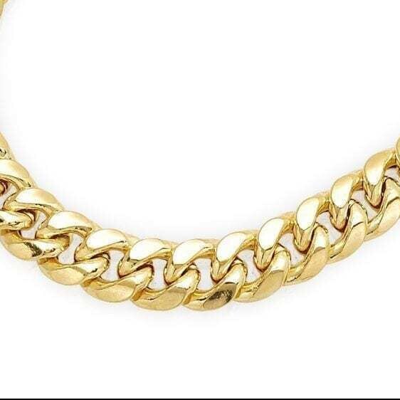 14K Yellow Gold 9.5mm Miami Cuban Chain Box Lock (Hollow) 24"-30" | eBay