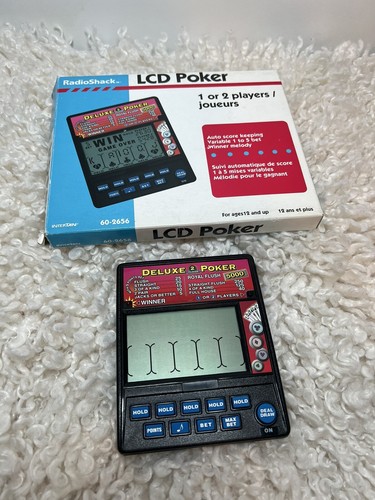 Radio Shack Vintage LCD Electronic DRAW POKER 60-2656 Hand-Held Game ...