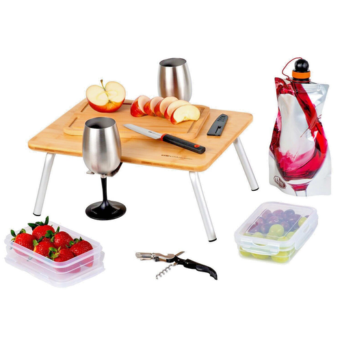 PICNIC SET FOR 2 BAG COLLAPSIBLE LOW TABLE PICNICWARE FOLDABLE KIT ...