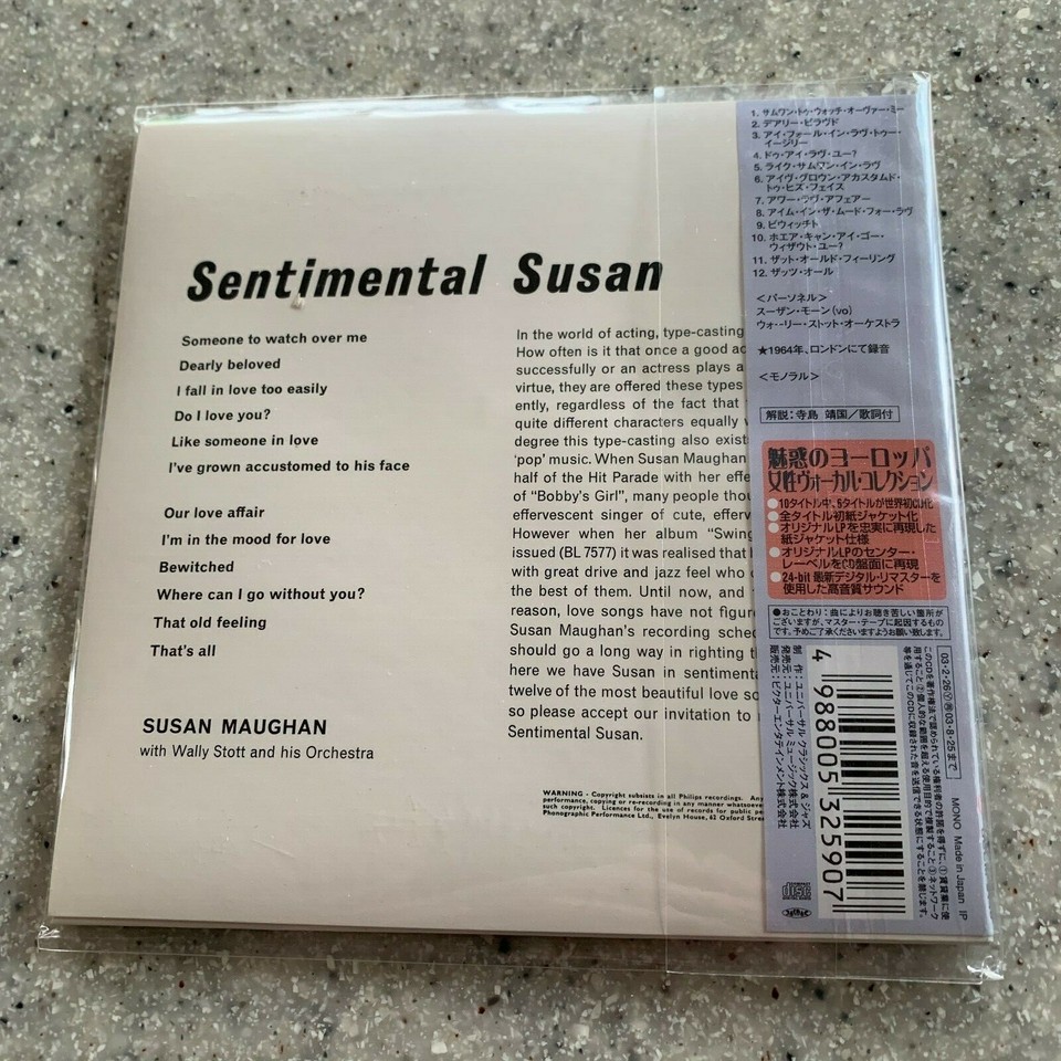 Sentimental Susan by Susan Maughan Japan mini LP paper sleeve CD Obi ...