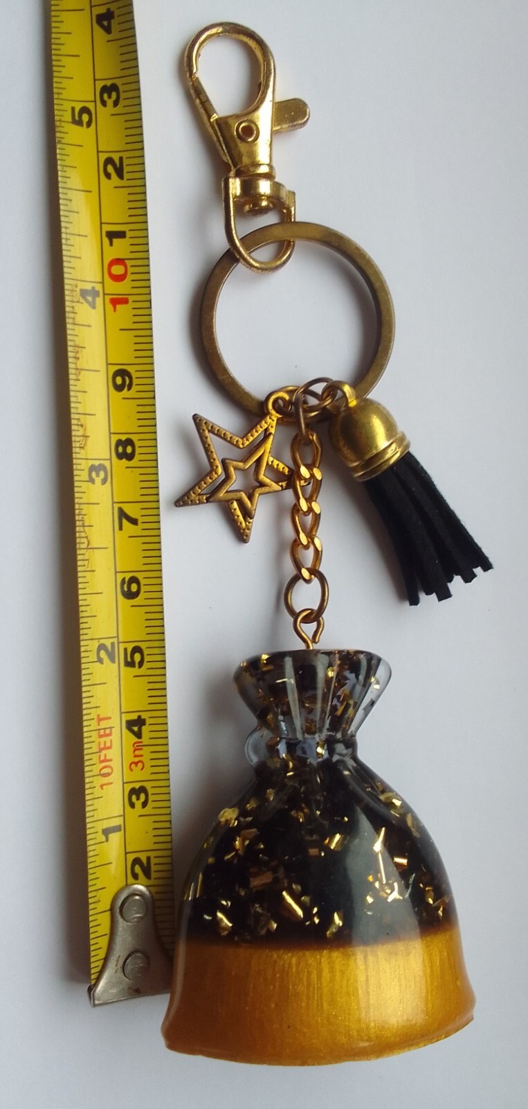 Vintage Retro keyring Key Resin Design Moulded Glitter Ladies Dress ...