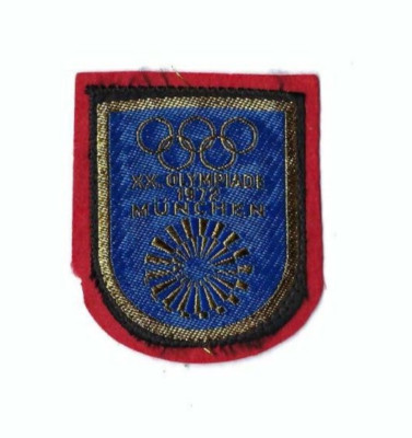 1972 Munich Olympic Patch XX Olympiad Munchen 2.24in x 2.75in gold ...