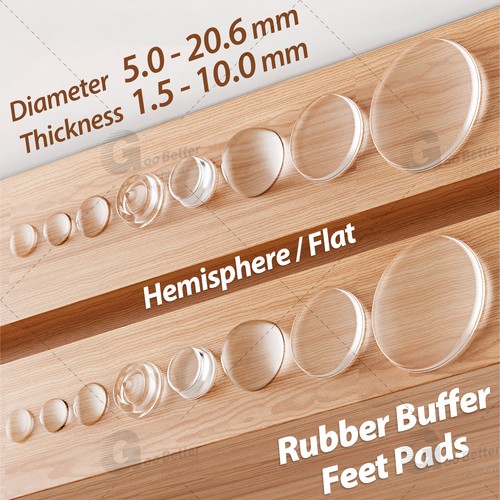 Rubber Buffer Feet Pads Self Adhesive Clear Bumpons Polyurethane Eazi ...