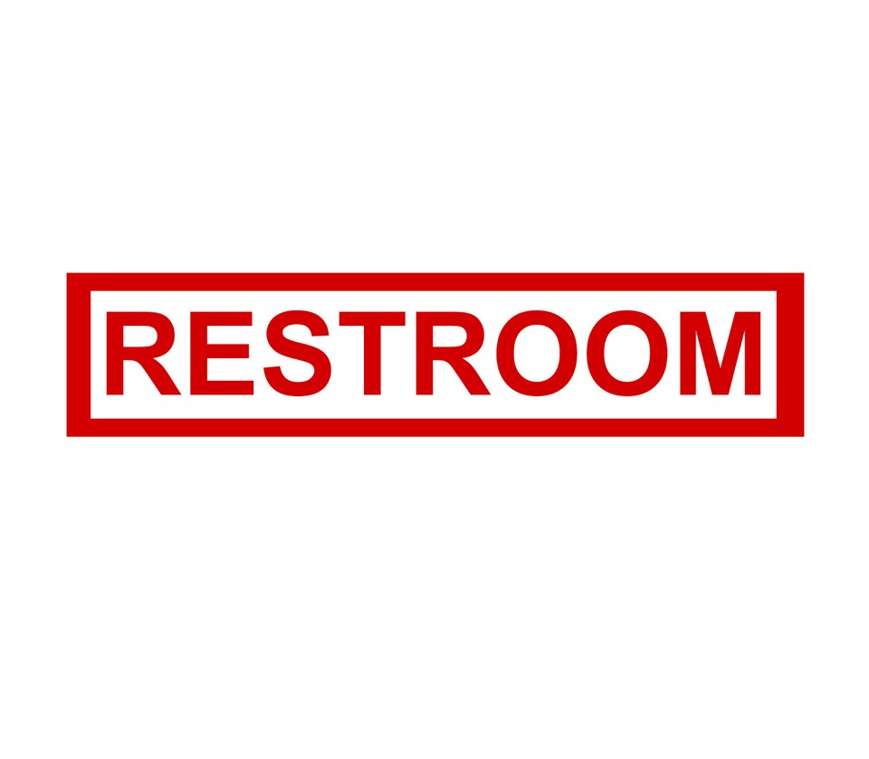RESTROOM Sign Vinyl Decal Sticker - Door Window Wall - Inside or ...