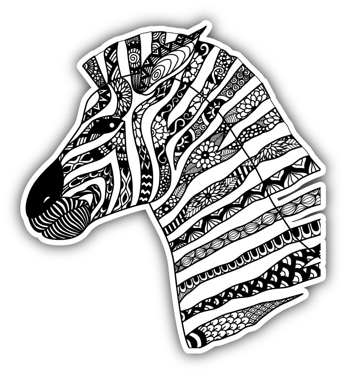 Patterned Zebra Head Animal Car Bumper Sticker Decal | eBay