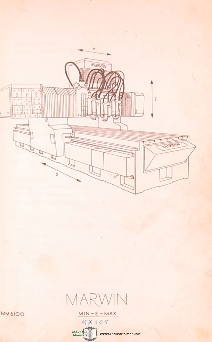 Marwin MX105, Min-E-Max Profile Milling Machine Maintenance and Parts ...