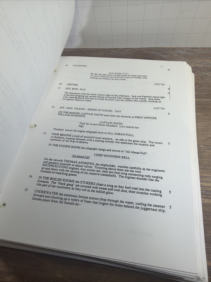 Titanic Script 154 James Cameron May 7th 1996 Pages - Extras In Scene ...