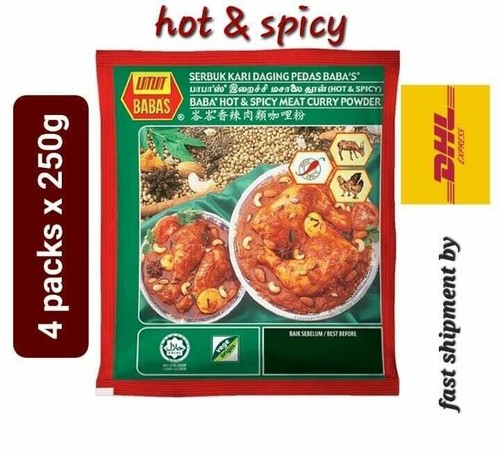 BABA's Hot & Spicy Meat Curry Powder 4 packs x 250g fast shipment by ...