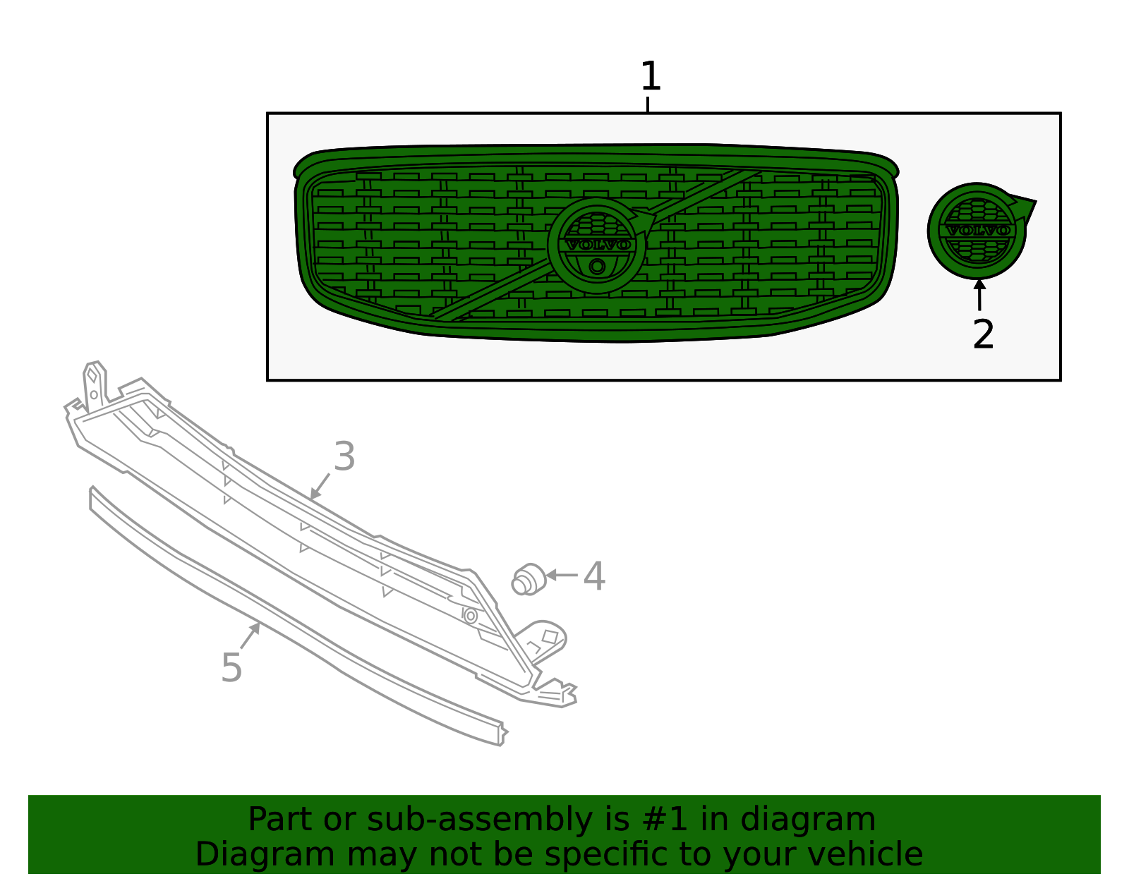 Volvo S60 V60 Upper Grille W/ Camera Hole 32132217 OEM 19 2019 for sale ...