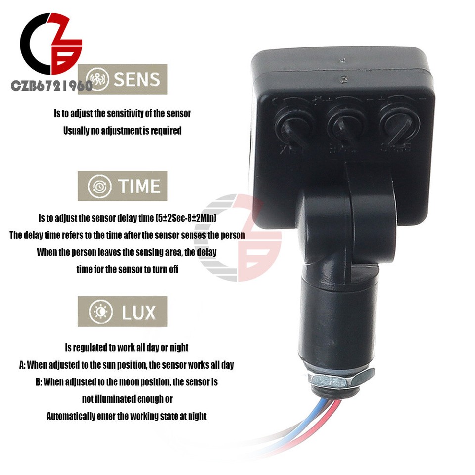 LED Security PIR Infrared Motion Sensor Detector Switch Outdoor Light ...