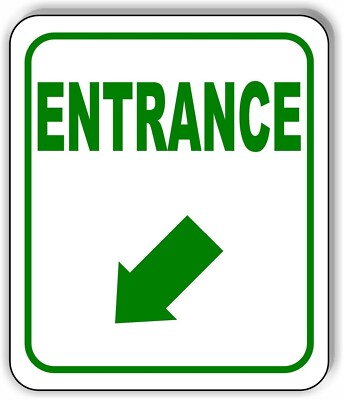 ENTRANCE DIRECTIONAL GREEN Arrow Variations Metal Aluminum composite ...