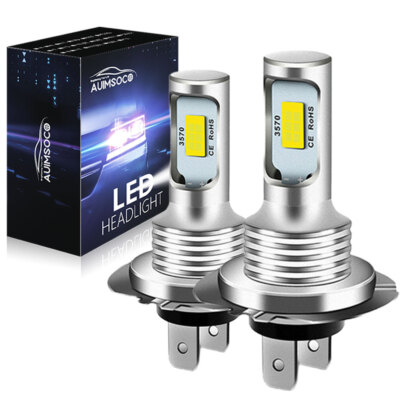 2X H7 LED Headlight Kit High Low Beam Bulbs 3300000LM White Super ...