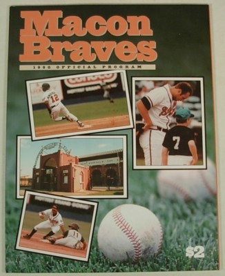MACON ATLANTA BRAVES 1998 PROGRAM ROSTER LUIS RIVERA | eBay