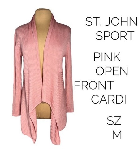 ST. JOHN pink open front cardigan size M | eBay