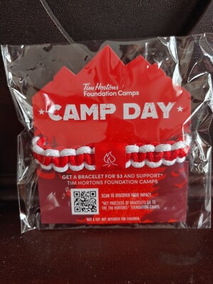 Tim Hortons Bracelet Promo Camp Day Adjustable Red 2023 Coffee Hiking ...