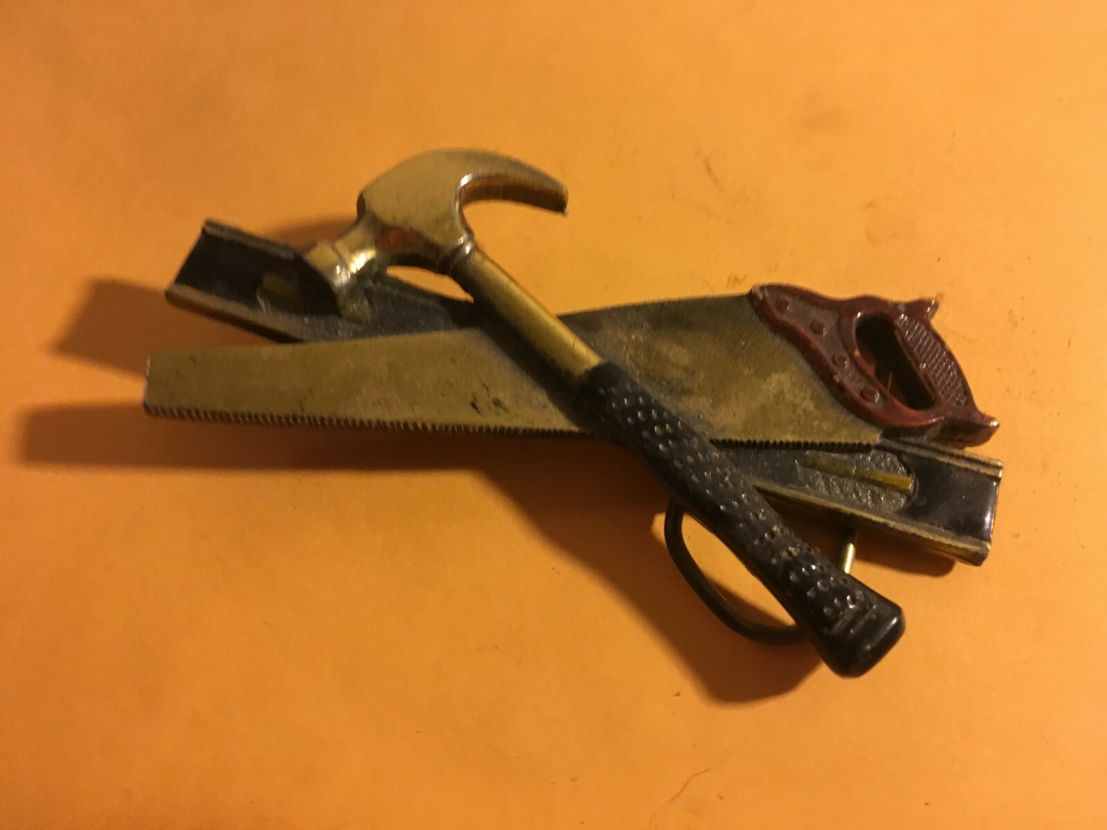 1981 Great American Carpenter Hammer Saw Brass Metal … - Gem