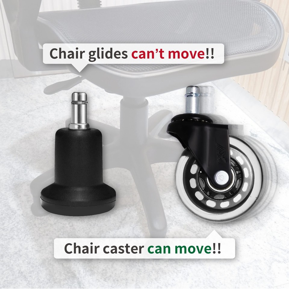 AXL Chair Glides to Replace Casters, Office Chairs Stationery Office ...