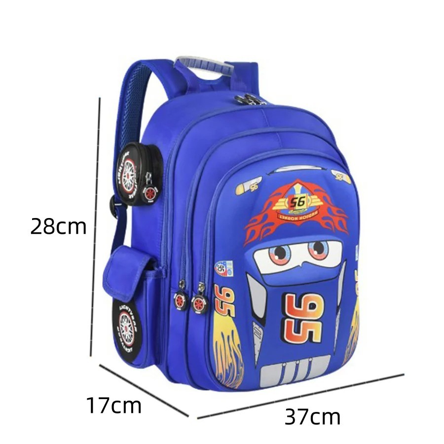 Disney Cars Kids Backpack – Kindergarten Cartoon Bag for Boys Ages 3-12 ...