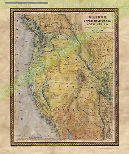Northern California Map Art Print Poster Wall Unframed Great Home Decor ...