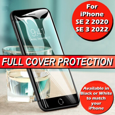 For iPhone SE 2 2020, SE 2022 Full Cover Gorilla Tempered Glass Screen ...