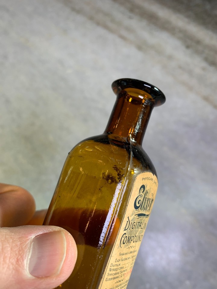 ANTIQUE NELSON BAKER & Co ELIXIR QUACK MEDICINE BOTTLE LABEL DETROIT ...