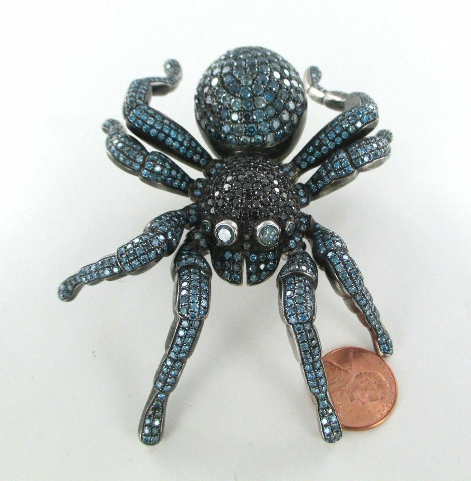 DIAMOND TARANTULA SPIDER PENDANT CUSTOM MADE DAMON DASH BLUE & BLACK ...
