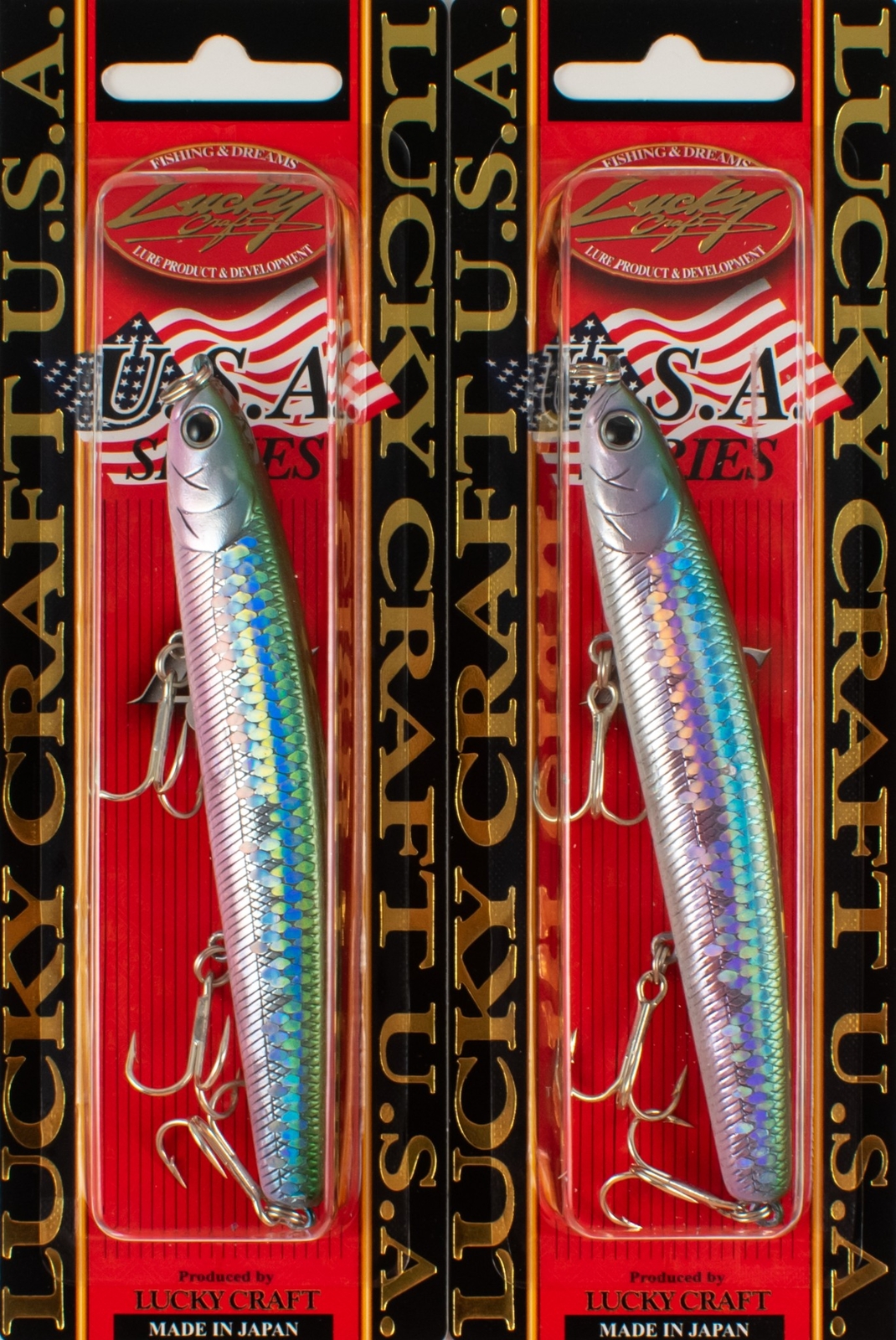 (LOT OF 2) LUCKY CRAFT WANDER SLIM 110 3/4OZ WDS110-254 MS MJ HERRING ...
