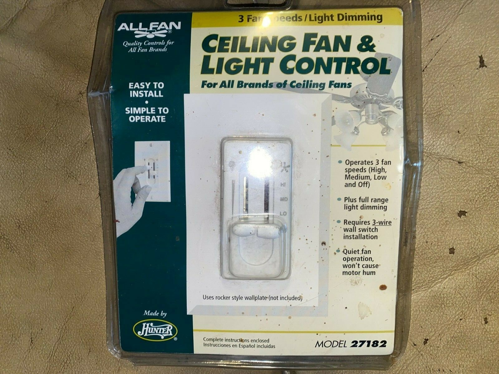 Hunter 27182 3 Speed Ceiling Fan & Light Control Switch | eBay