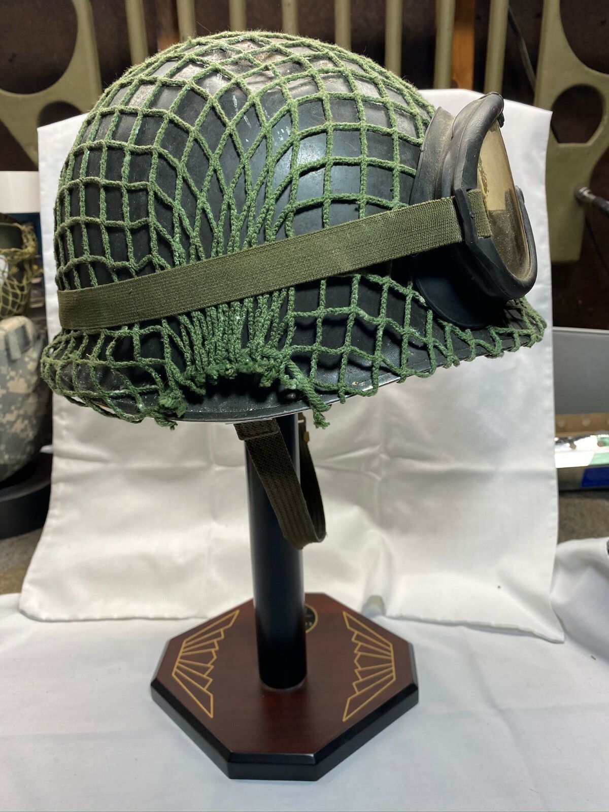 Fury Movie Prop US ARMY M1 COMBAT HELMET + Netting + LINER + M-1944 ...