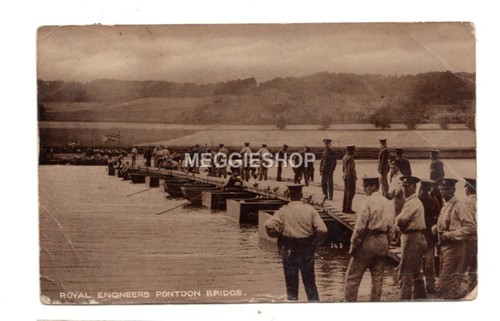 WW1 BRITISH ARMY ROYAL ENGINEERS PONTOON BRIDGE 1918 PC ROCHESTER ...
