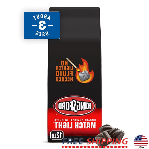 Instant Charcoal Briquettes 12Lbs No Lighter Fluid Fast Lighting Sure ...