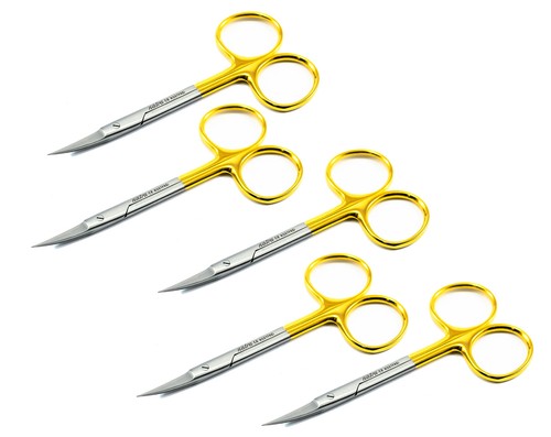 5x KELLY Shears Curved 6 5/16in Point Gold Seam Dentist Surgical TC ...