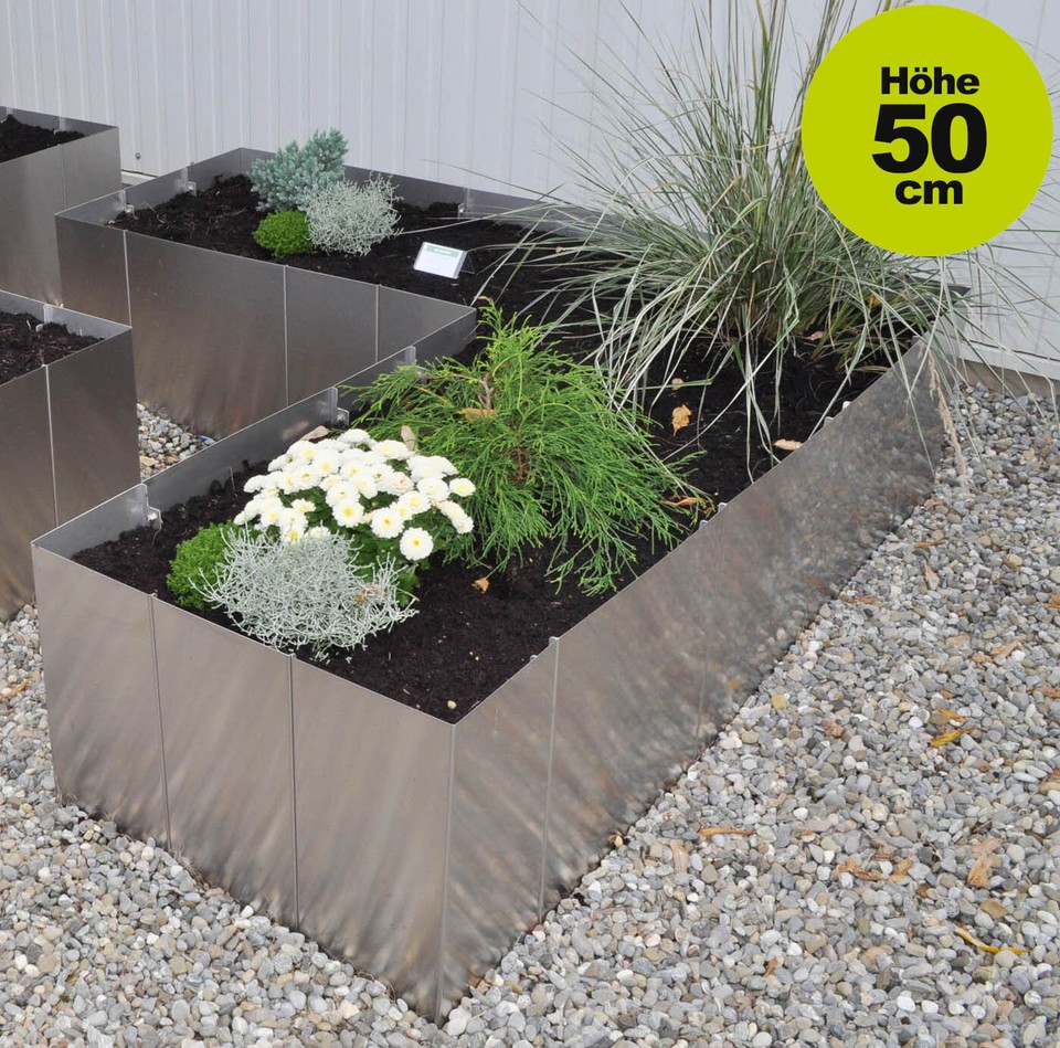 Edelstahlhochbeet "Corner 160" H50 Hochbeet Blumenhochbeet ...