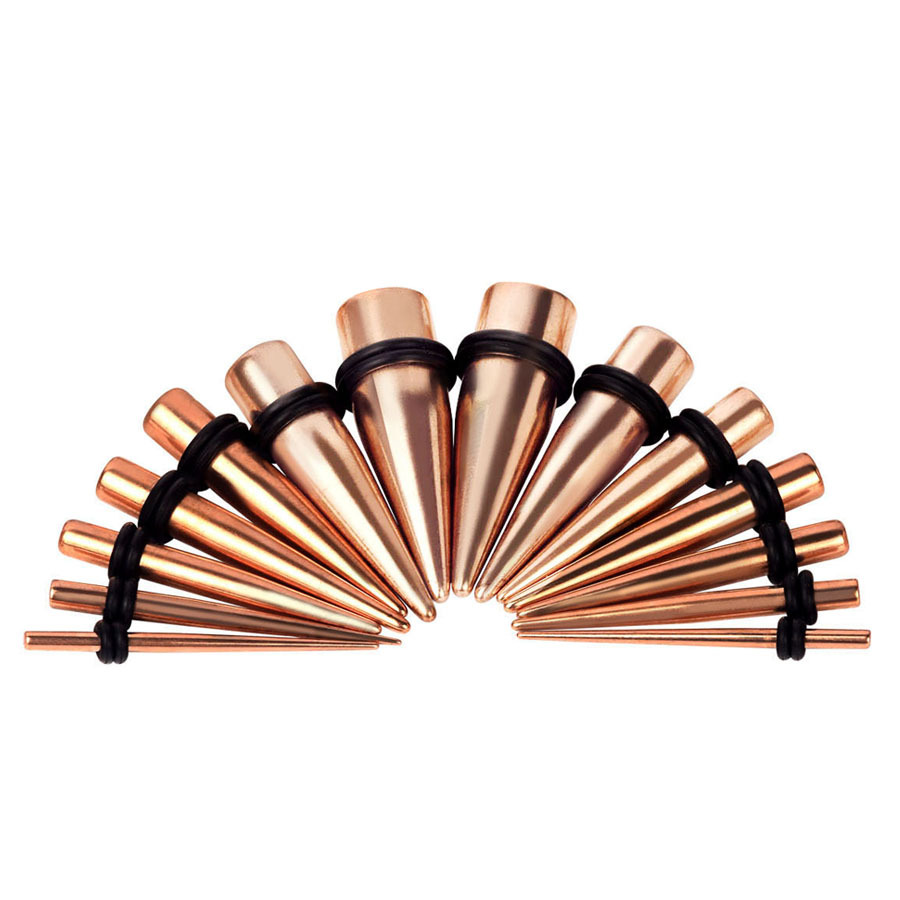 24PC Ear Stretching Kit 12G-00G Beginner Gauge Surgical Steel Taper ...