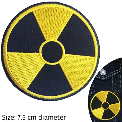 Nuclear warning sign patch radiation atom danger science radioactive ...