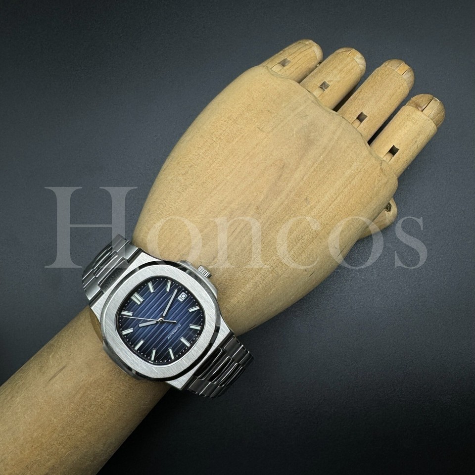 Custom Made Mods Watch Nautilus Style NH35 Automatic Movement Dark Blue ...