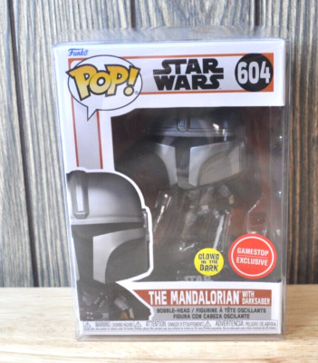 Funko Pop! #604 Star Wars The Mandalorian W/ Darksaber -Gamestop W ...