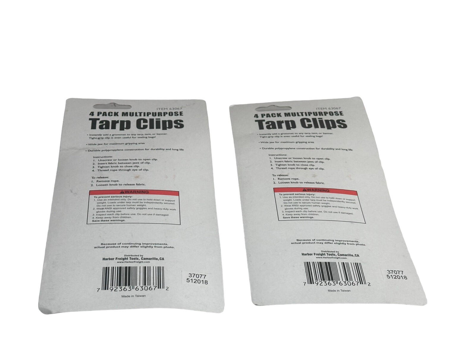 Harbor Freight Tools HFT 4x Multipurpose Tarp Clips Black #63067 NEW ...