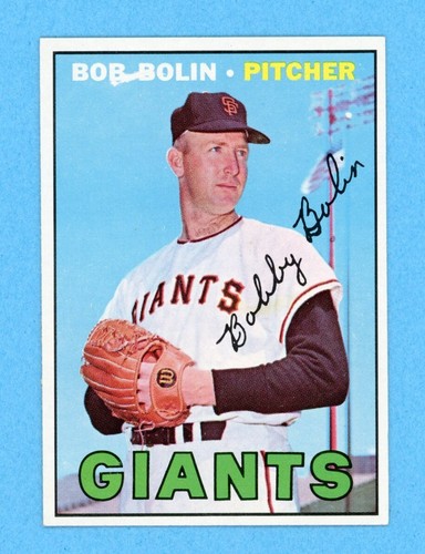 1967 Topps #252 Bob Bolin San Fra Giants White Streak Variation ...