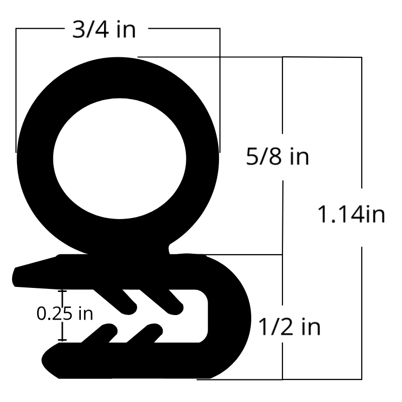 Rubber Seal Edge Trim Strip Lok Car Door Anti-noise Large size 12 feet ...