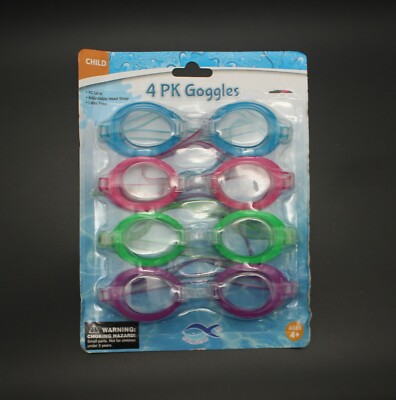 Children's 4 Pack Swimming Goggles - New Damaged Packaging - See ...