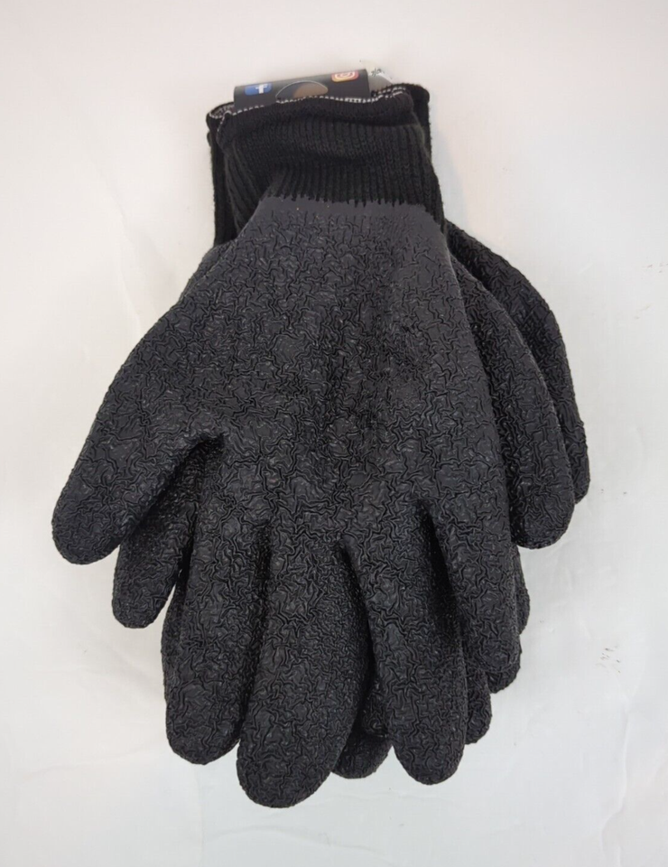 Wells Lamont 2 Pair Pack Cold Weather Grips Latex Coated Gloves - Large ...