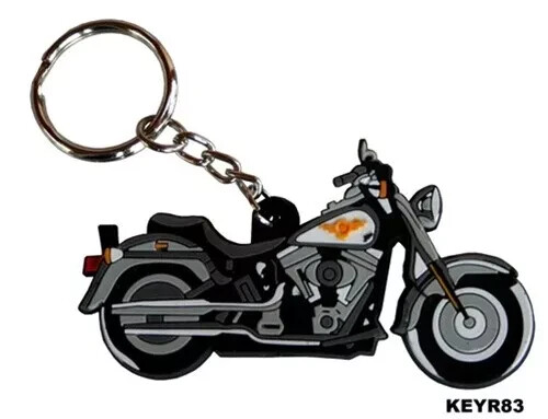Open Box Bike-It Key Chain Harley Davidson Fat Boy Image One Side Soft ...